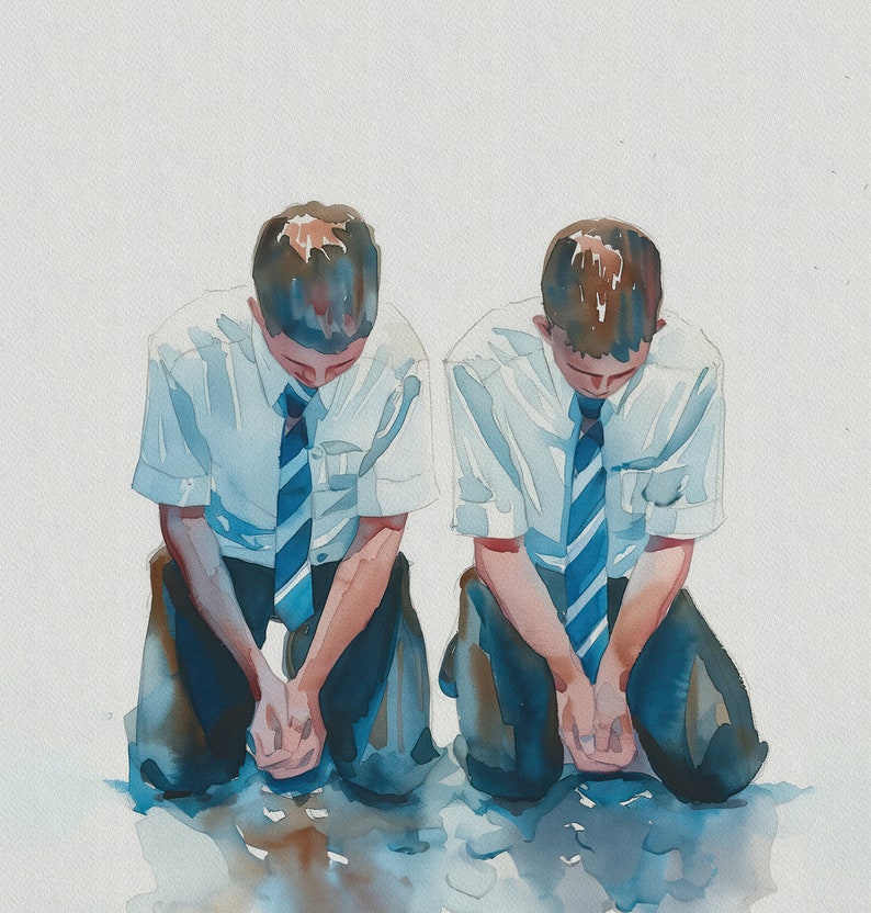 LDS Missionaries Art LDS Art Missionary Praying Latter Day Saints Art ...