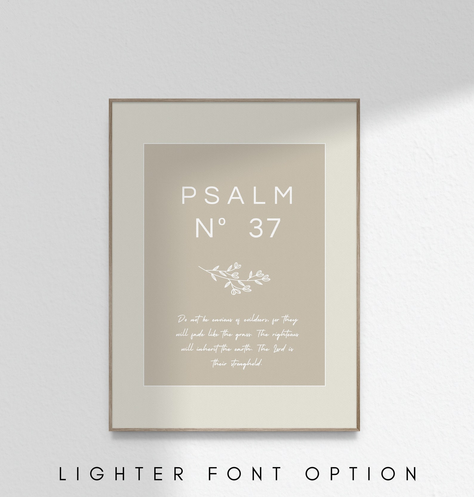 Psalm 37, Do Not Be Envious, White Beige Christian Bible Verse ...