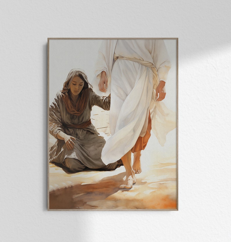 Hem of His Garment Print Bleeding Woman Art Touching the Hem Healing ...