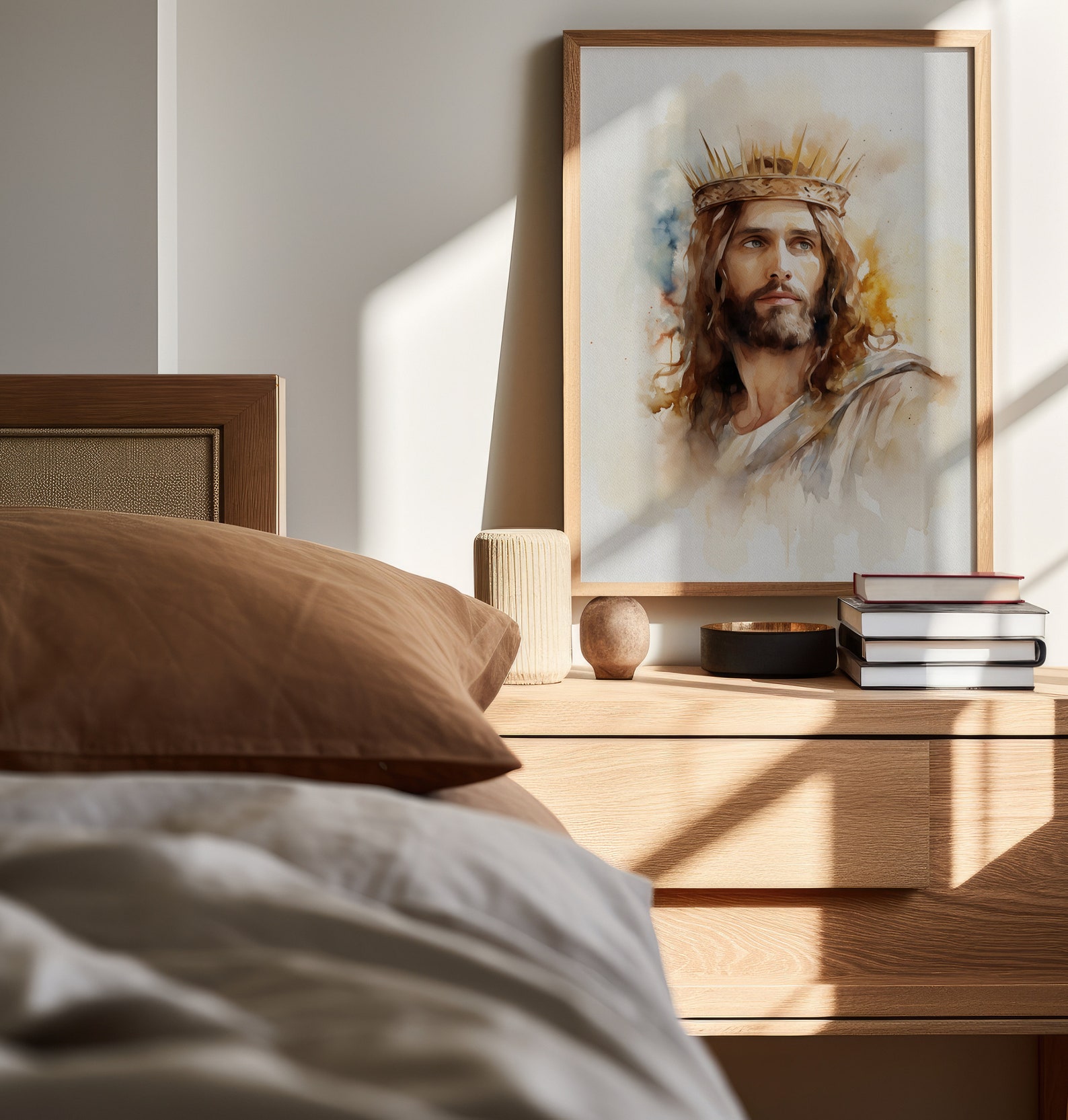 Jesus is King Jesus King of Kings Art Jesus With Crown Christian Gift ...