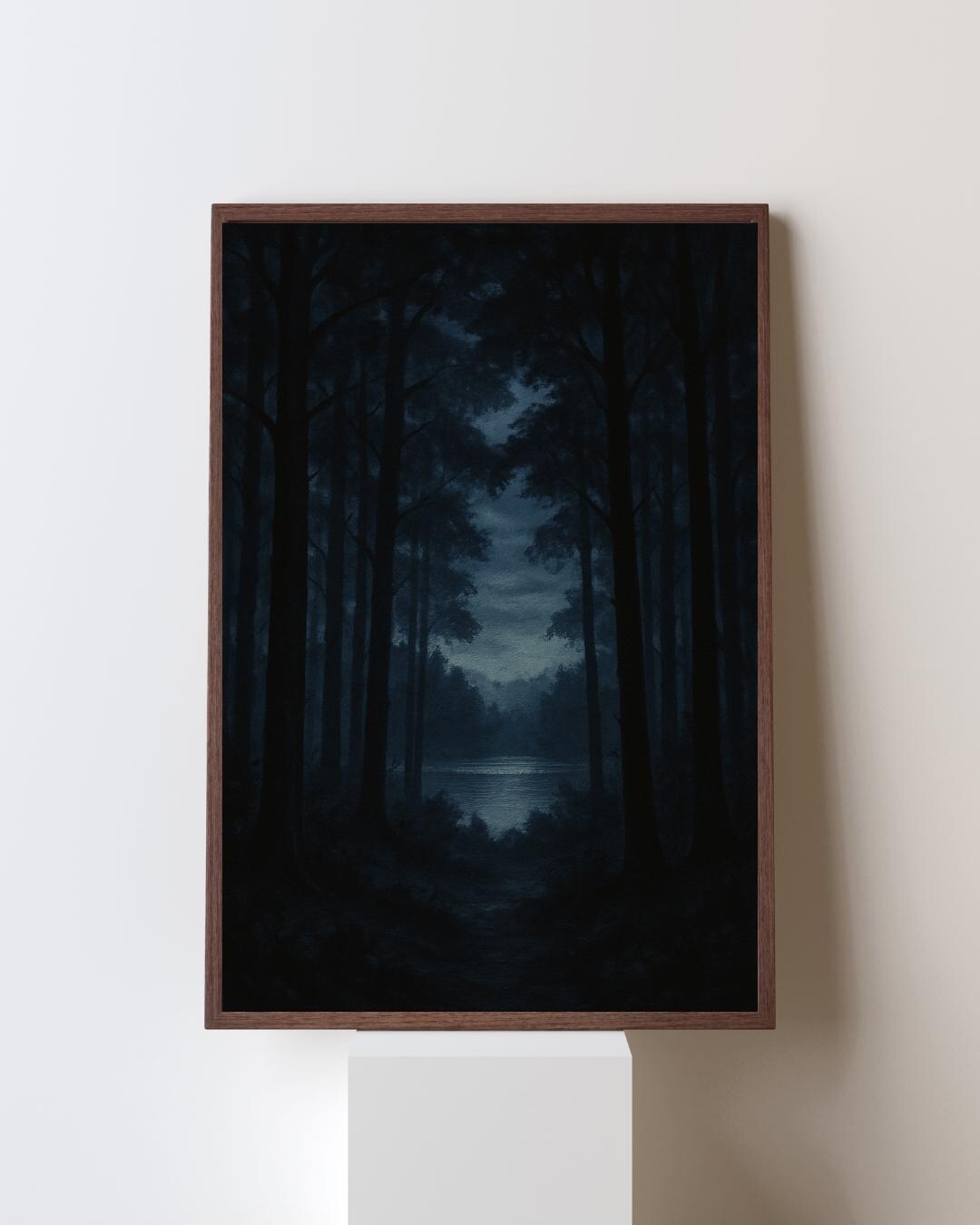 Moonlit Silence – Dark Forest Lake Digital Art Print - Etsy