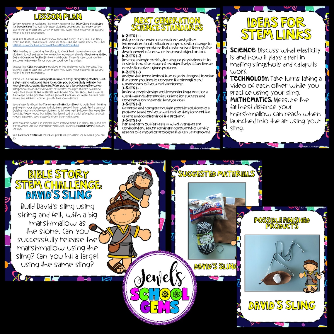 David and Goliath Bible Lessons for Children | Bible Stories STEM ...