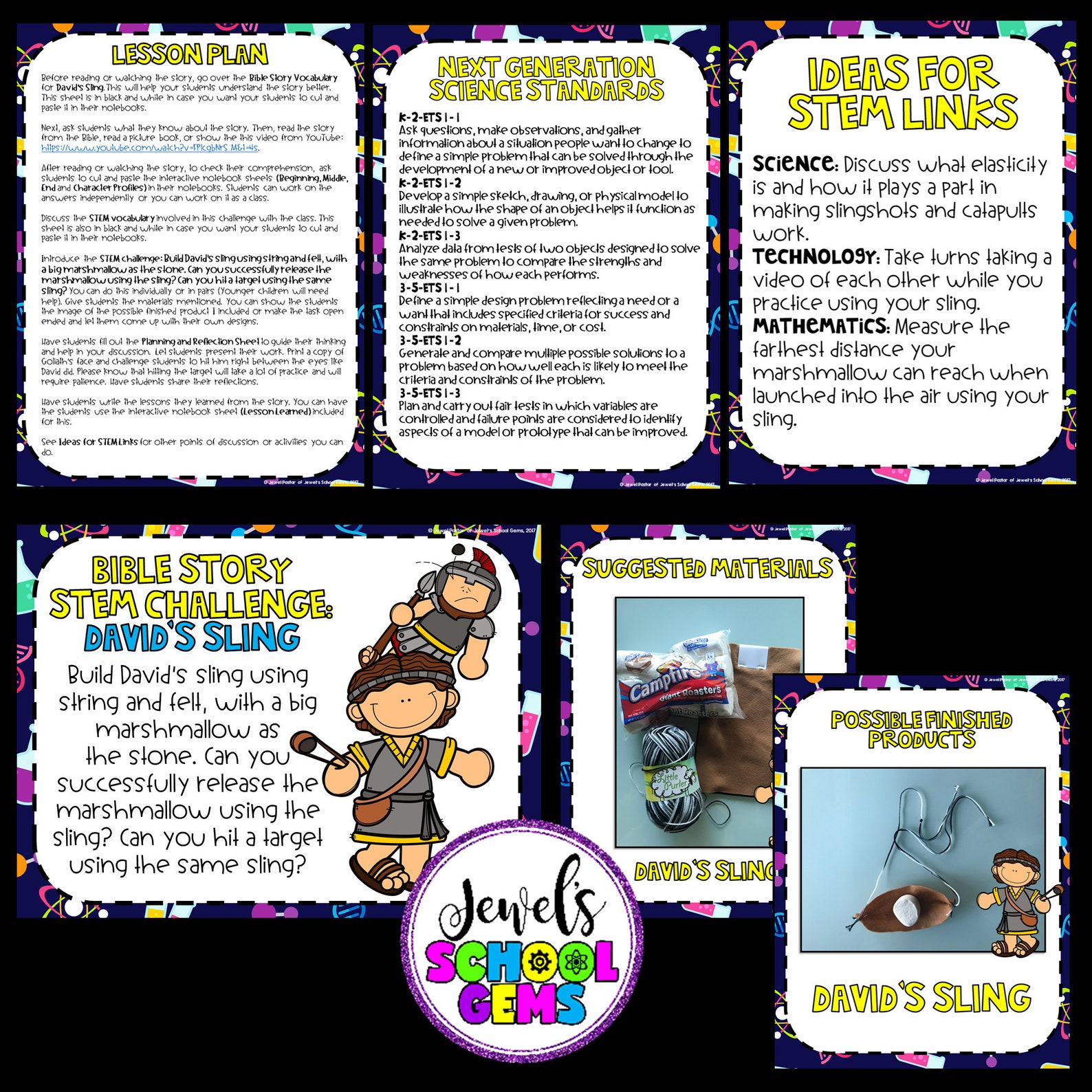 David and Goliath Bible Lessons for Children | Bible Stories STEM ...