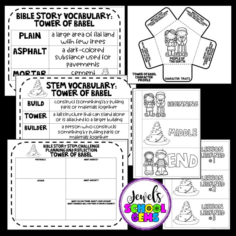 Tower of Babel Bible Lessons for Children | Bible Stories STEM ...