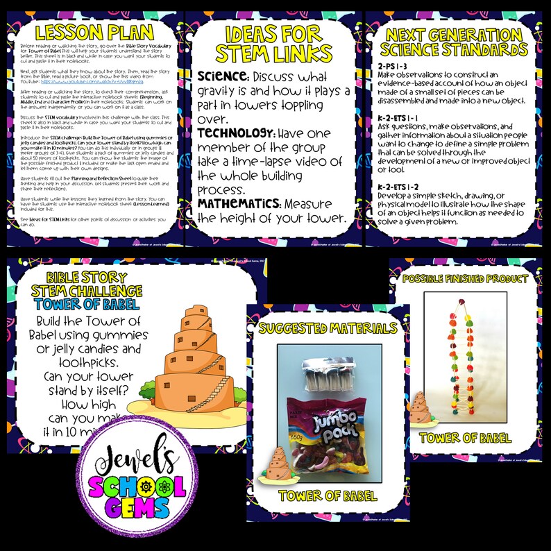 Tower of Babel Bible Lessons for Children | Bible Stories STEM ...