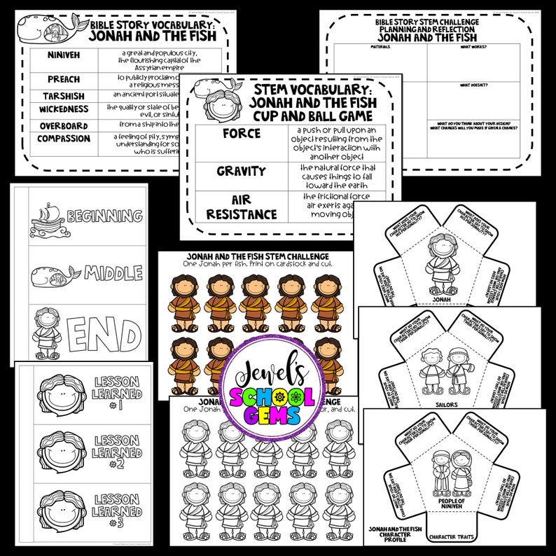 Jonah and the Whale Bible Lessons for Children | Bible Stories STEM ...