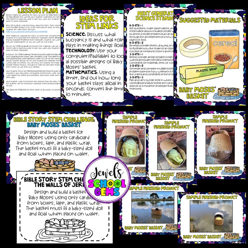 Baby Moses Bible Lessons for Children | Bible Stories STEM Activities ...