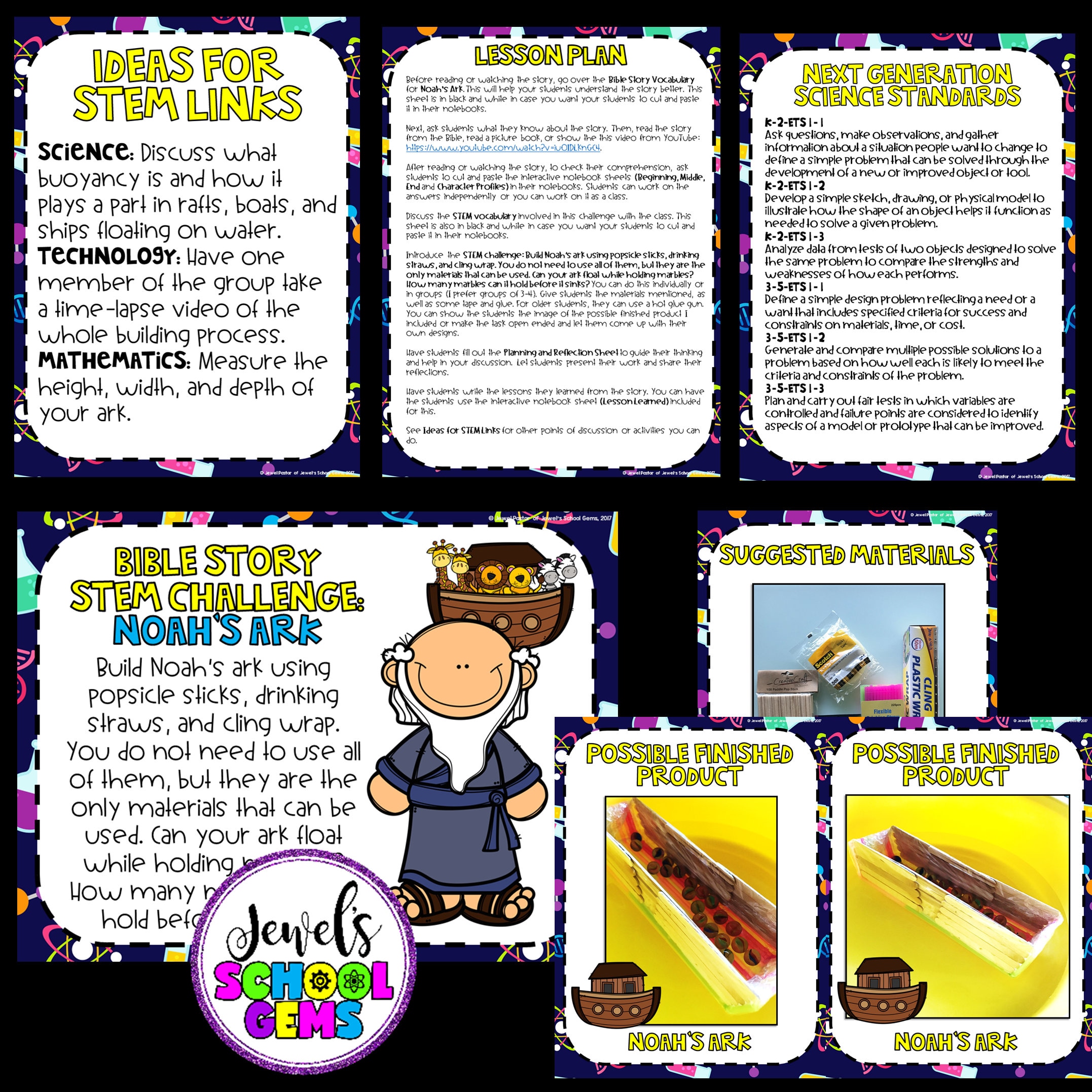 Noah's Ark Bible Lessons for Children Bible Stories STEM Activities and ...