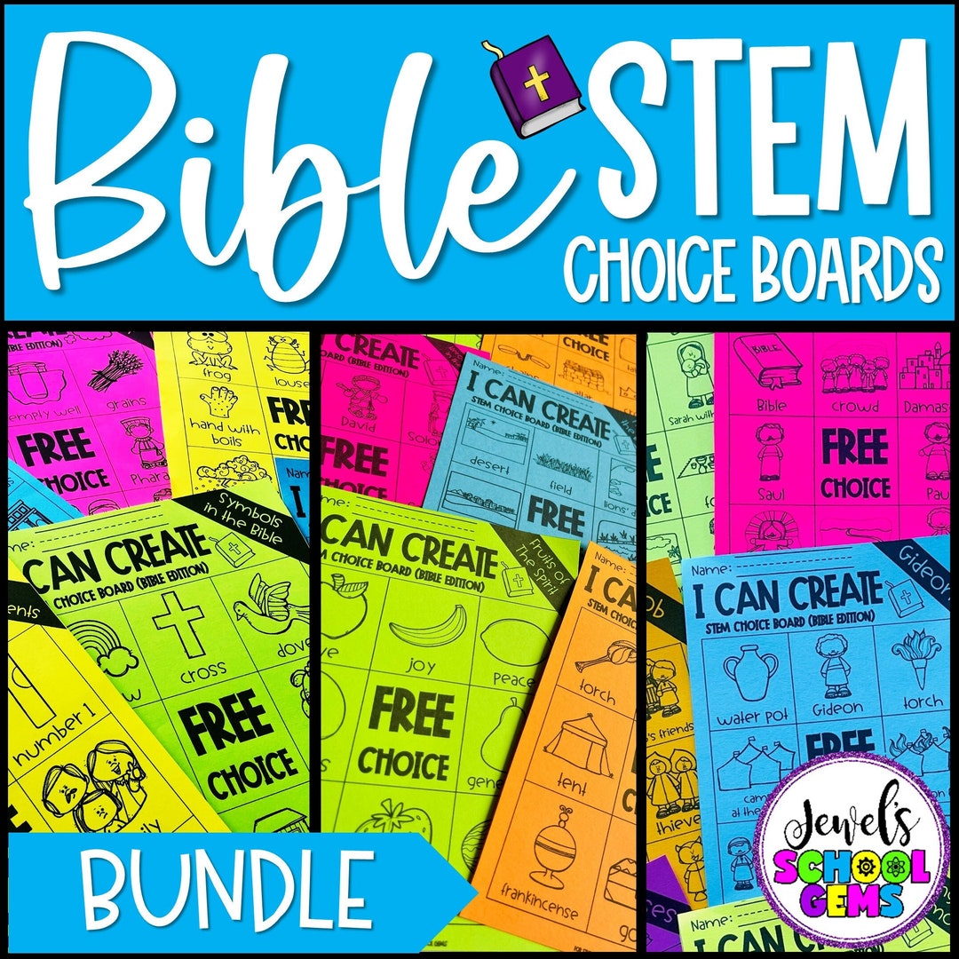 Bible Lessons for Children BUNDLE | Bible STEM Choice Boards and ...