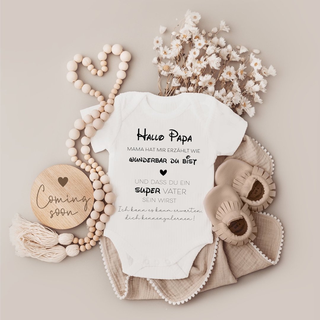 Babybody Hallo Papa | Schwangerschaftsverkündung | Du wirst Papa | Schwangerschaft verkünden ...