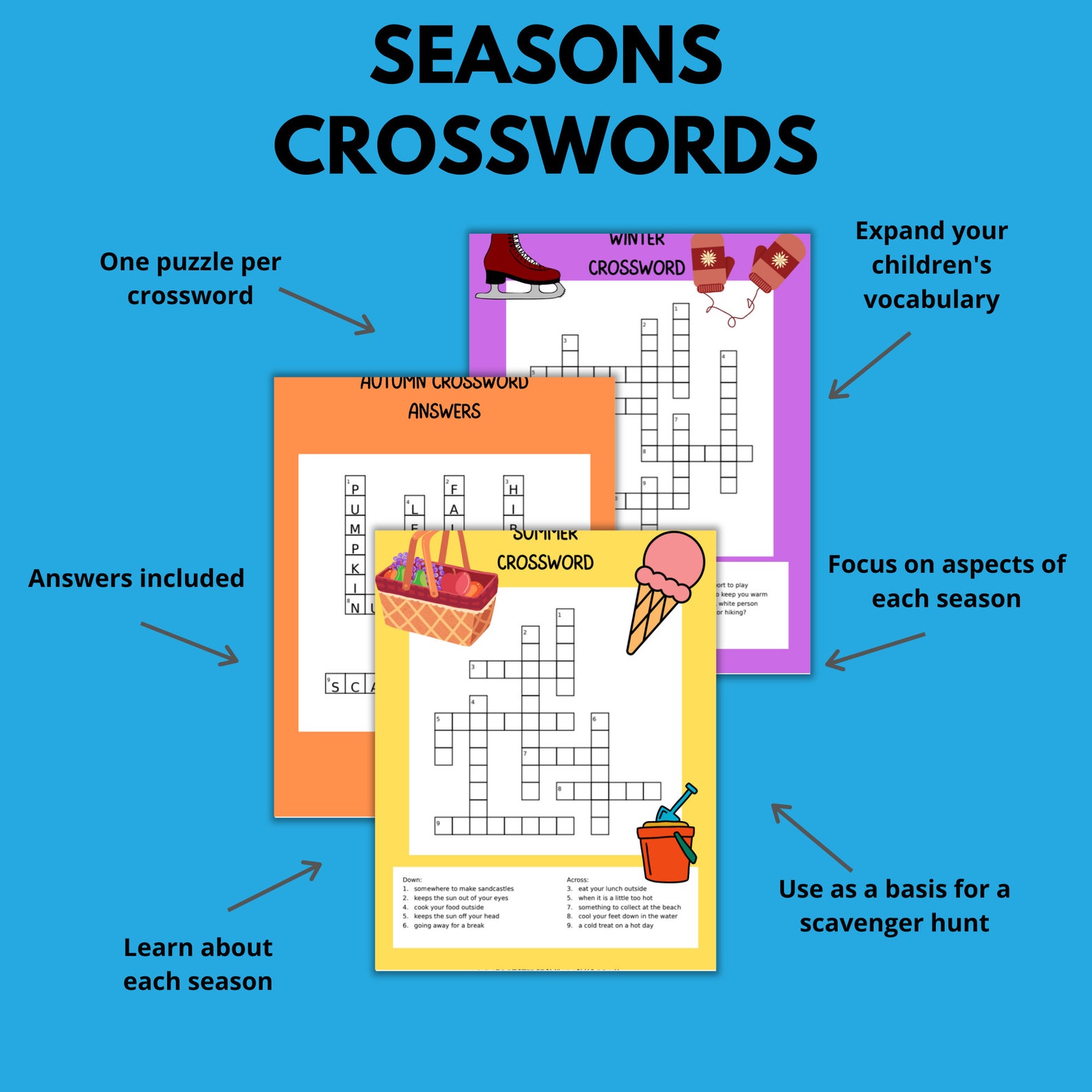 Kids Crossword Puzzles, Printable Crosswords, Kids Activities ...