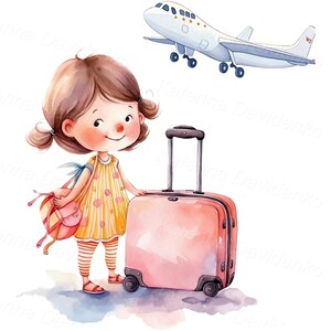 Collection of Watercolor Cartoon Kids Vacation PNG Clipart, Summer ...