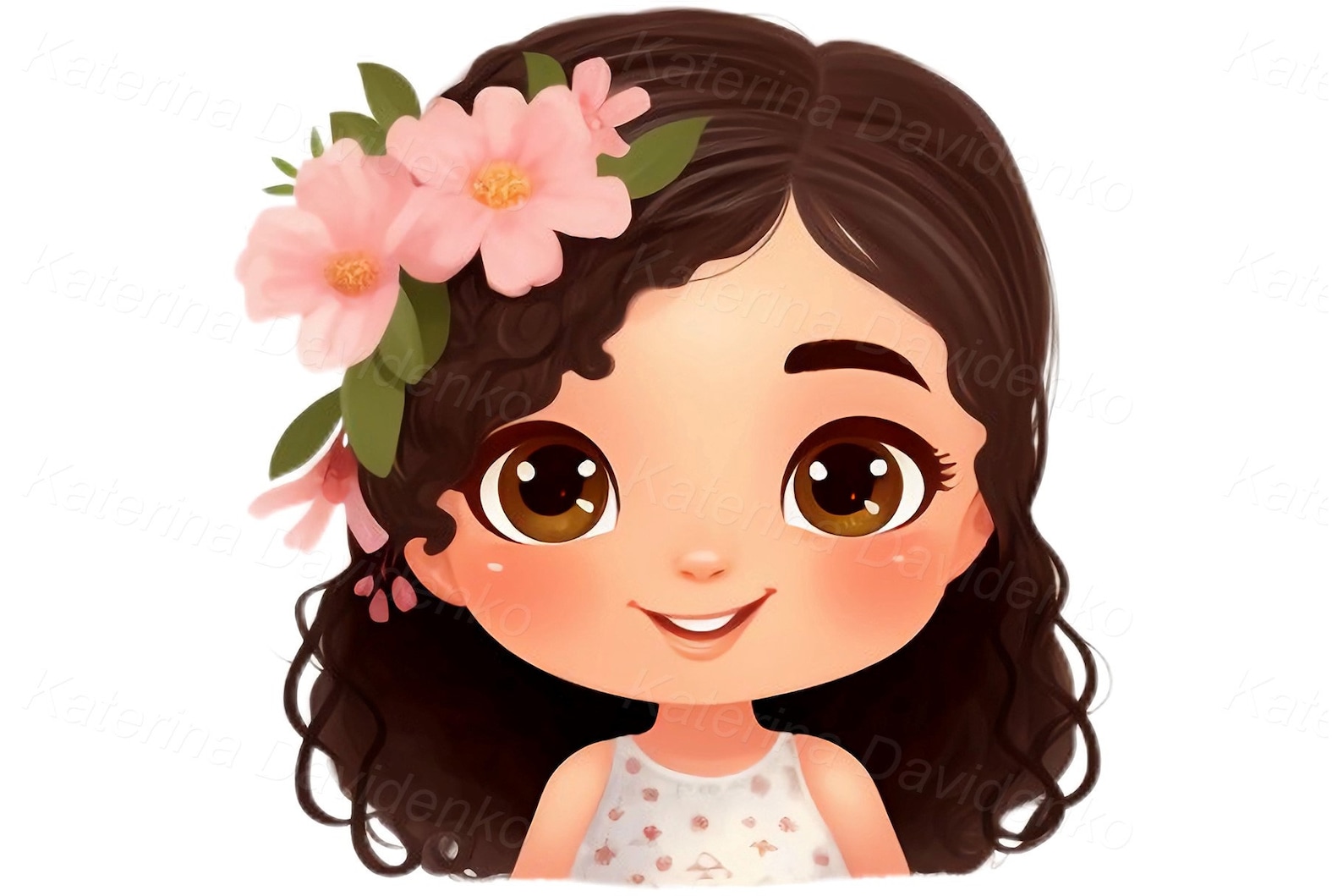 Cartoon Girl Faces Clipart, Happy Little Kids Avatars, Funny Children ...