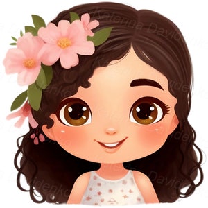 Cartoon Girl Faces Clipart, Happy Little Kids Avatars, Funny Children ...