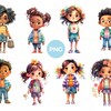 Cartoon Kids PNG Clipart, Set of Isolated Watercolor Children Pictures ...