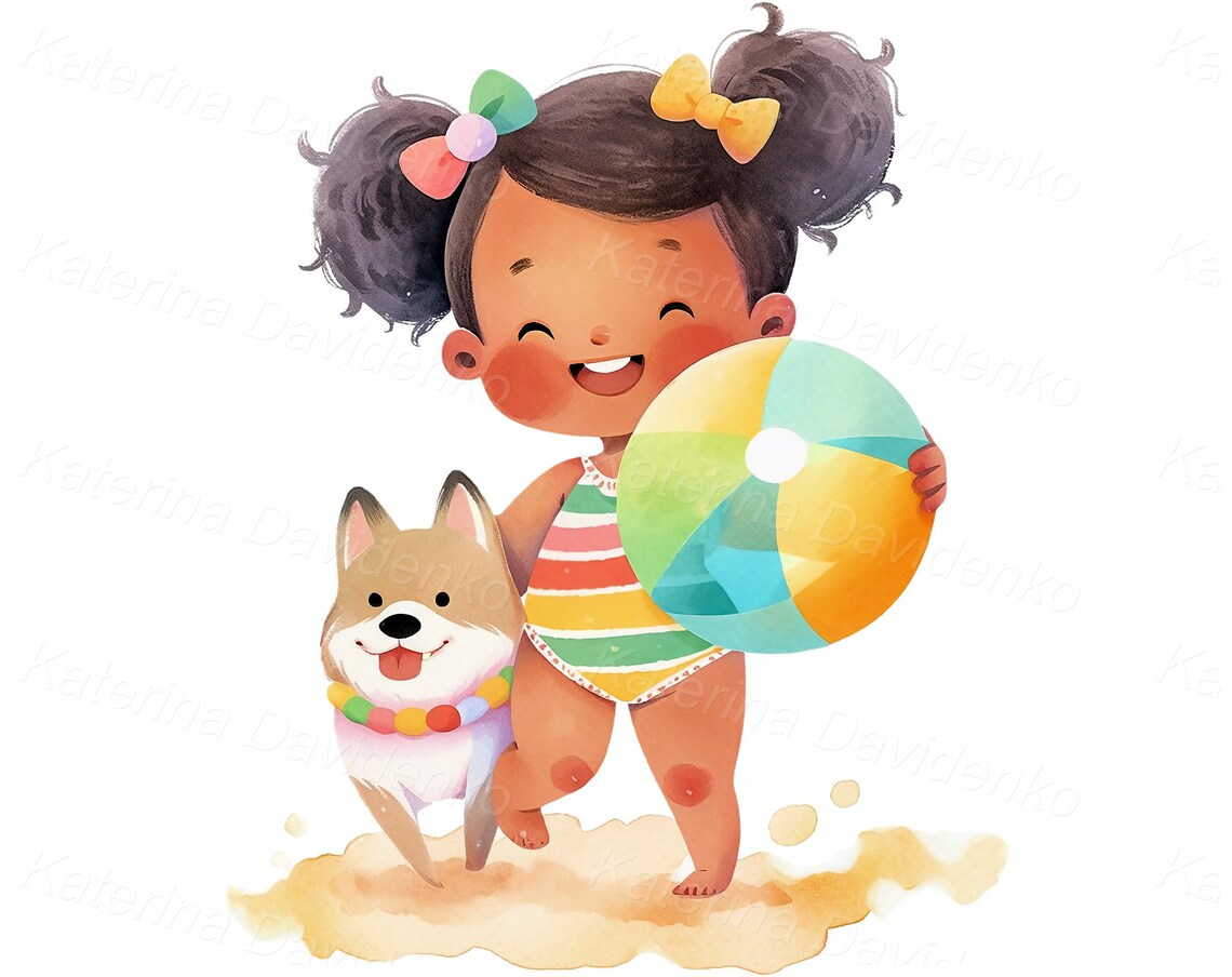 Cartoon Happy Kids PNG Clipart Activities During the Summer - Etsy Canada