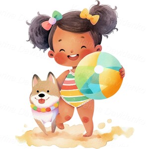 Happy Cartoon Kids Clipart, Activities During the Summer Seasons ...