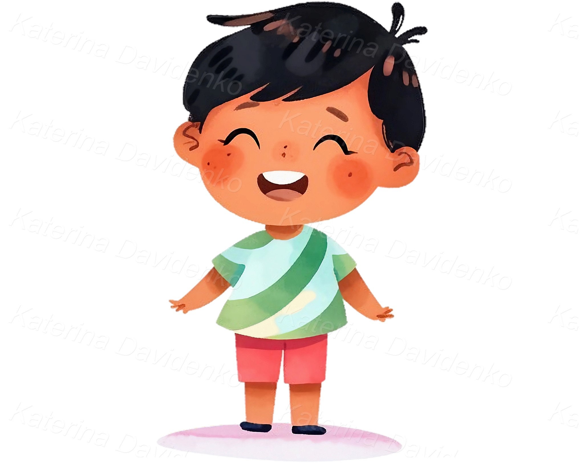 Set of Cartoon Kids Singing Song Png Clipart. Happy Singer Children ...