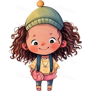 Happy Cartoon Kids Standing Clipart. Transparent PNG Children ...