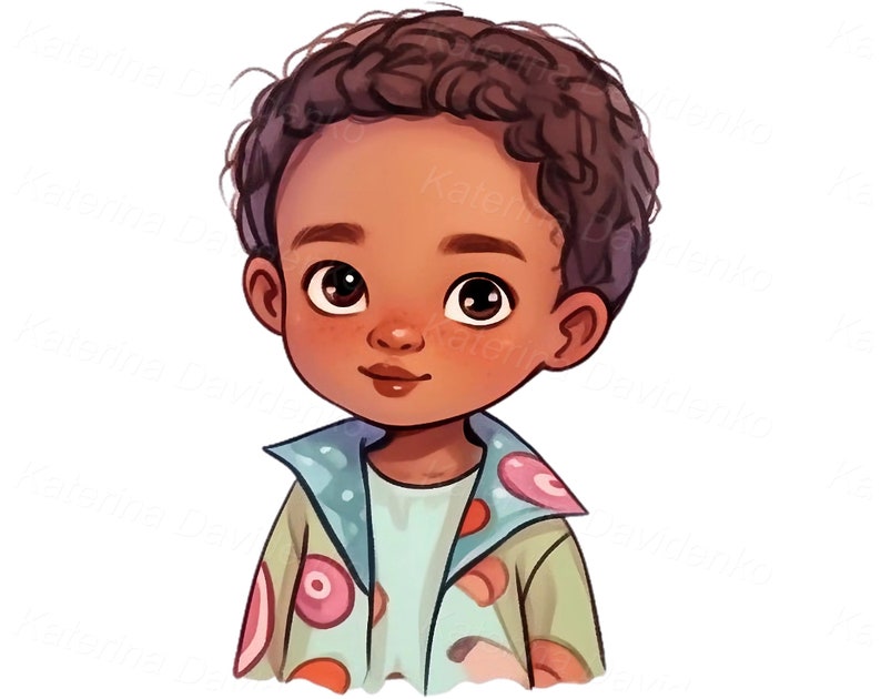 Set of Multinational Cartoon Little Kids Clipart, Smiling Children ...