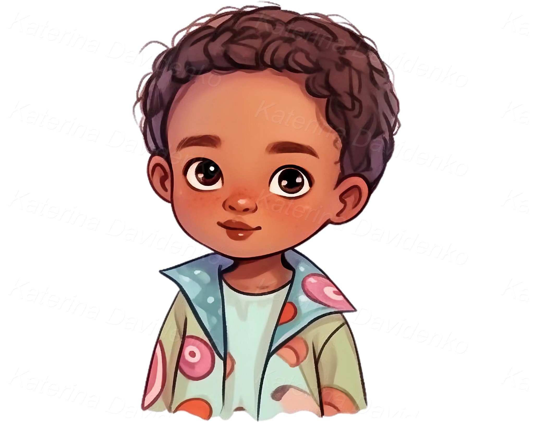 Set of Multinational Cartoon Little Kids Clipart, Smiling Children ...