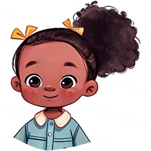 Collection of Cute Cartoon Kids Clipart PNG Set of Little Girl Faces ...