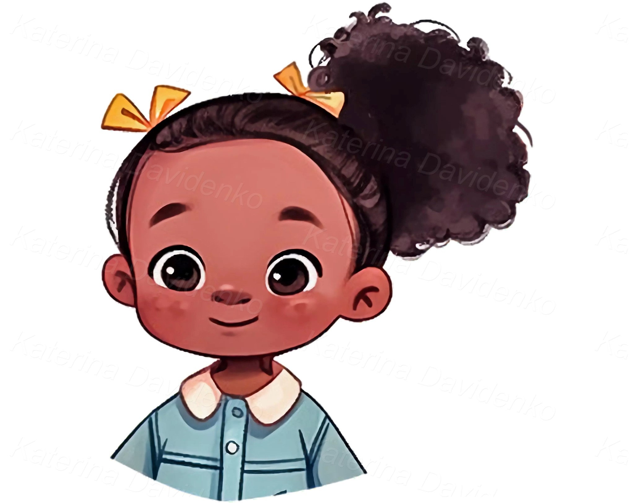 Collection of Cute Cartoon Kids Clipart PNG Set of Little Girl Faces ...