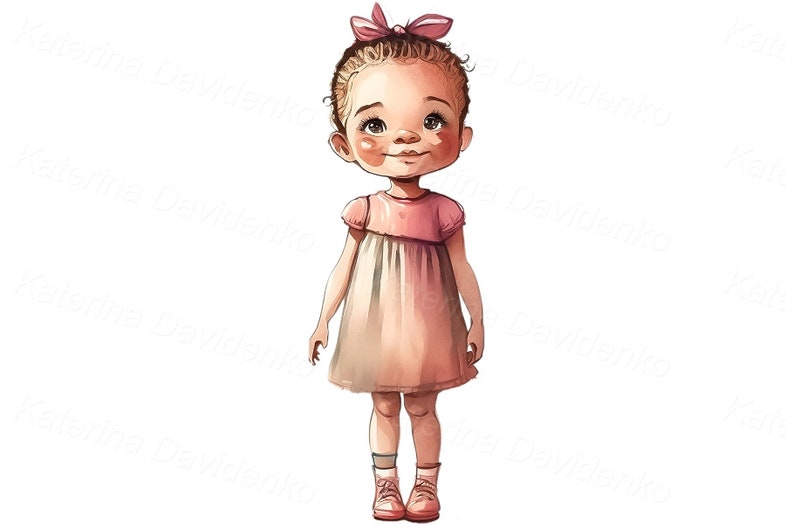 Set of Cartoon Happy Multi Ethnic Kids PNG Clipart, Watercolor ...