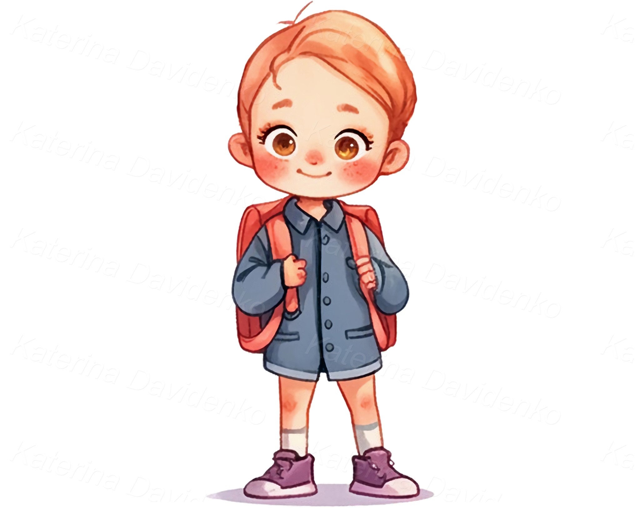 Multiethnic Little Kids PNG Clipart. School Children With Backpacks ...