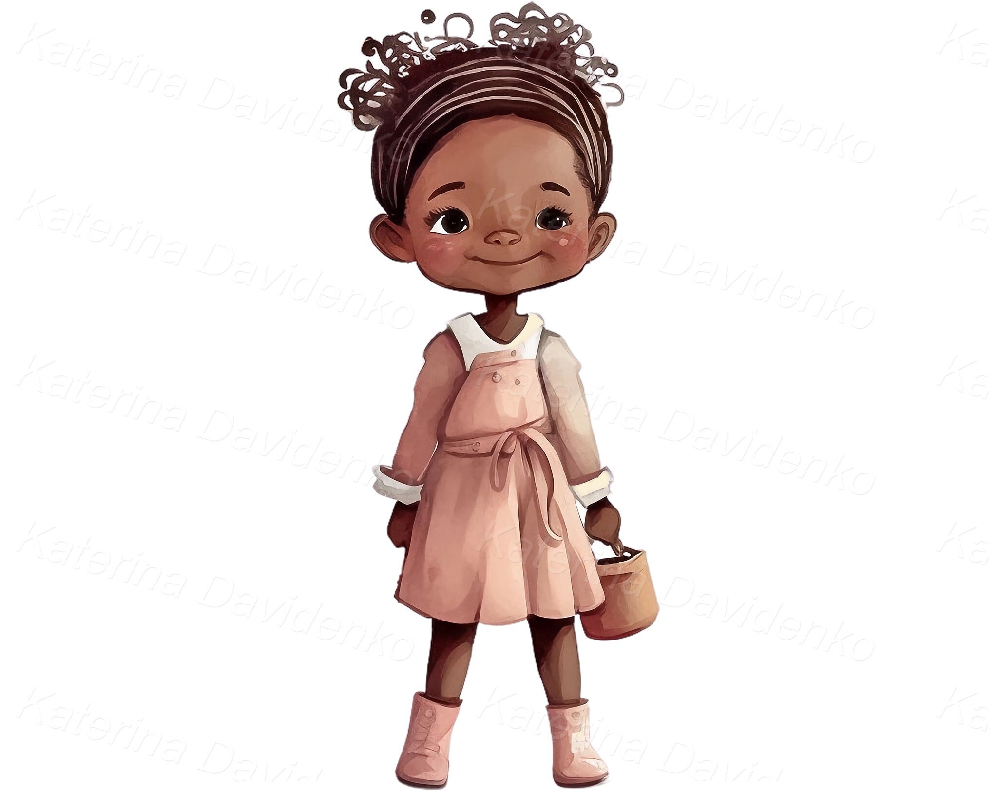 Set of Cute Cartoon Little Kids in Autumn Casual Clothes Standing in a ...