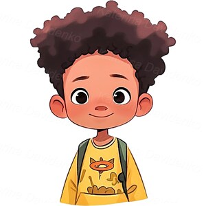 Set of Multinational Cartoon Little Kids Clipart, Smiling Children ...