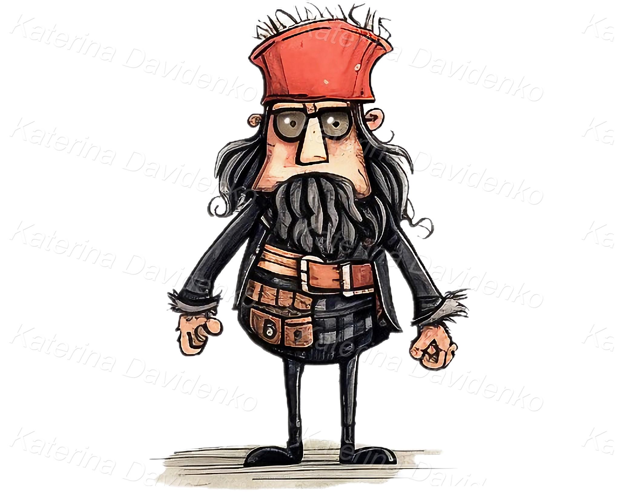 Pirate Characters Clipart Set, Cartoon Pirate Crew PNG - Etsy