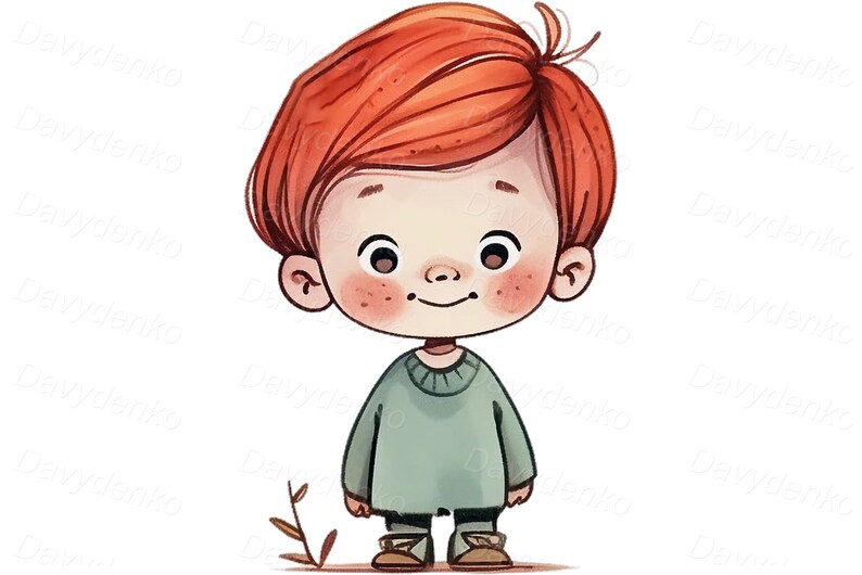 Set of Cartoon Little Children PNG Clipart. Cute Kindergarten Kids ...