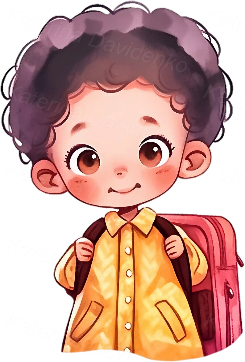 Isolated Cute Cartoon Kids PNG Clipart Set, Children Avatars Web Icons ...