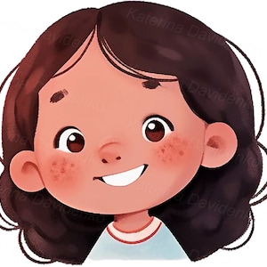 Set of Cartoon Multiethnic Children Faces Png Clipart. Smiling Kids ...