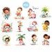 Cute Children Faces Collection, Cartoon Happy Kids Clipart, Smiling ...