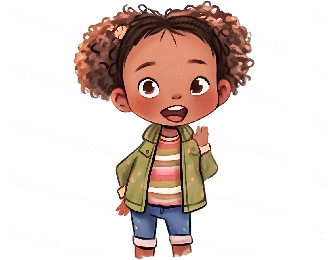 Set of Cartoon Happy Kids Portraits, PNG Clipart of Multiethnic ...