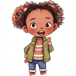 Set of Cartoon Happy Kids Portraits, PNG Clipart of Multiethnic ...