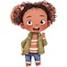 Set of Cartoon Happy Kids Portraits, PNG Clipart of Multiethnic ...
