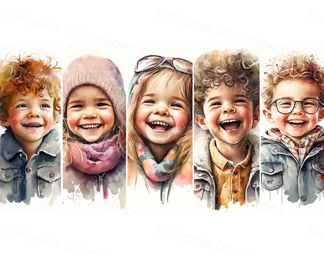 Collection of Happy Children, Kids Faces, Laughter Boys and Girls ...