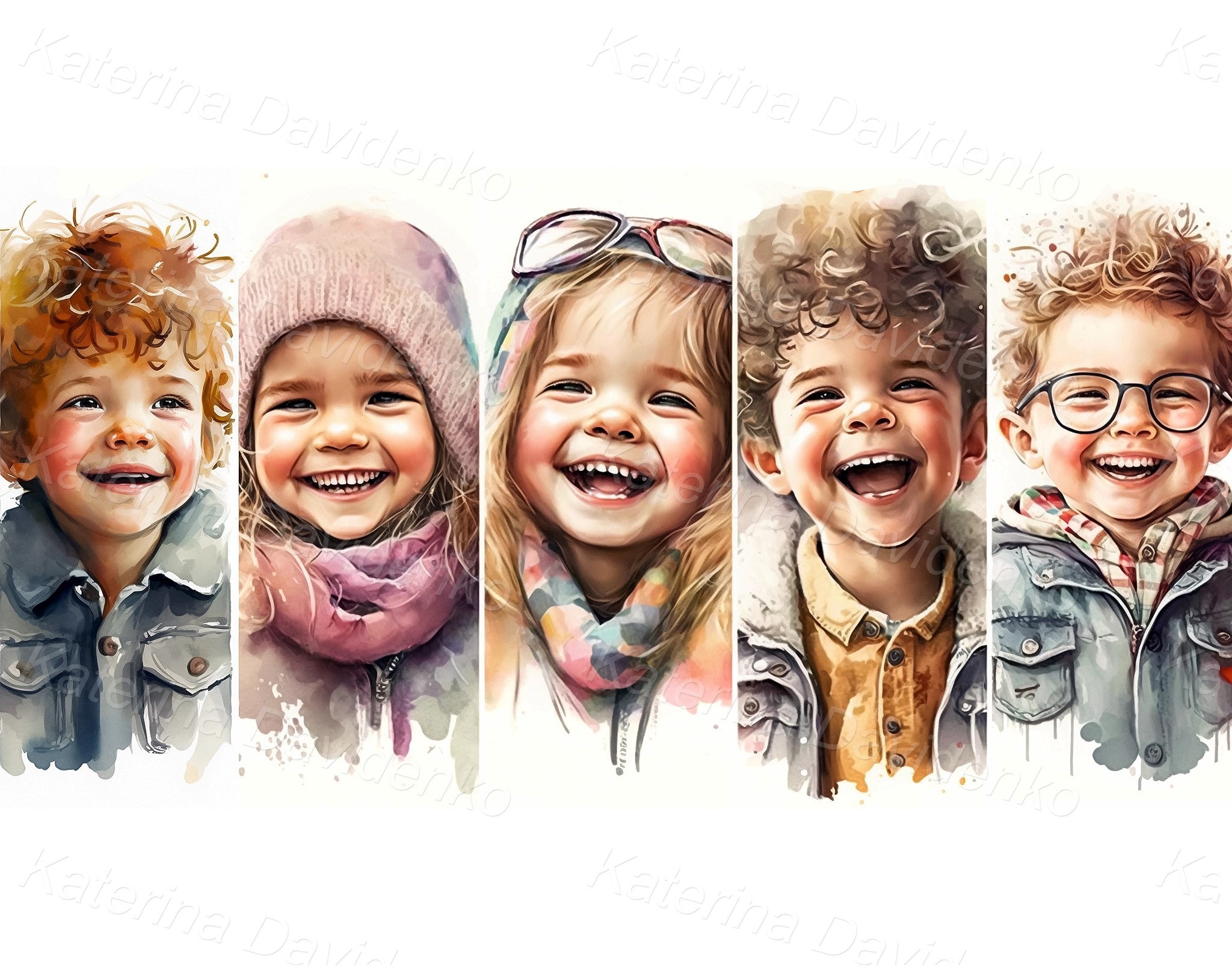 Collection of Happy Children, Kids Faces, Laughter Boys and Girls ...