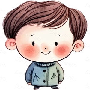 Happy Kids PNG Clipart Set of Cute Kindergarten Cartoon Kids Little ...