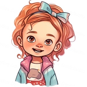 Set of Multinational Cartoon Little Kids Clipart, Smiling Children ...