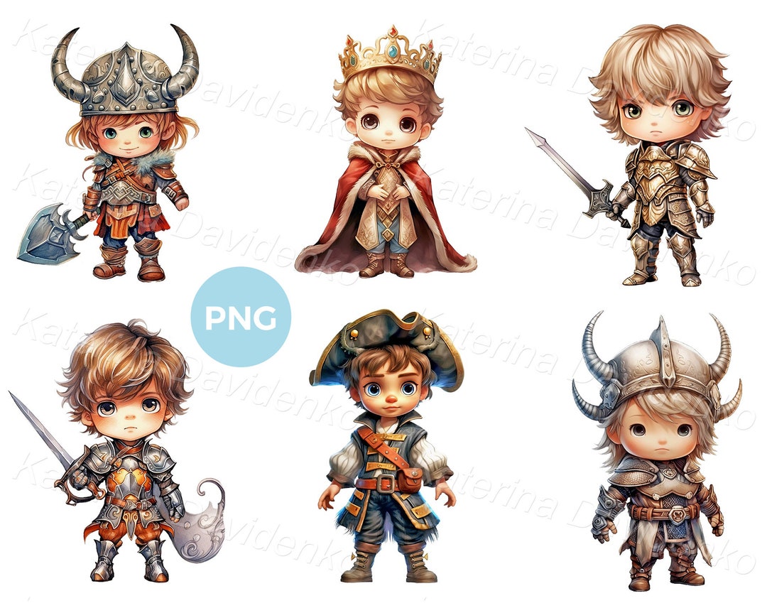 Set of Isolated Cartoon Kids Characters, Little Boys in Costumes of ...