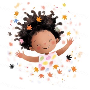 Cartoon Little Kids Outdoor Clipart, Autumn Weather, Children Season ...