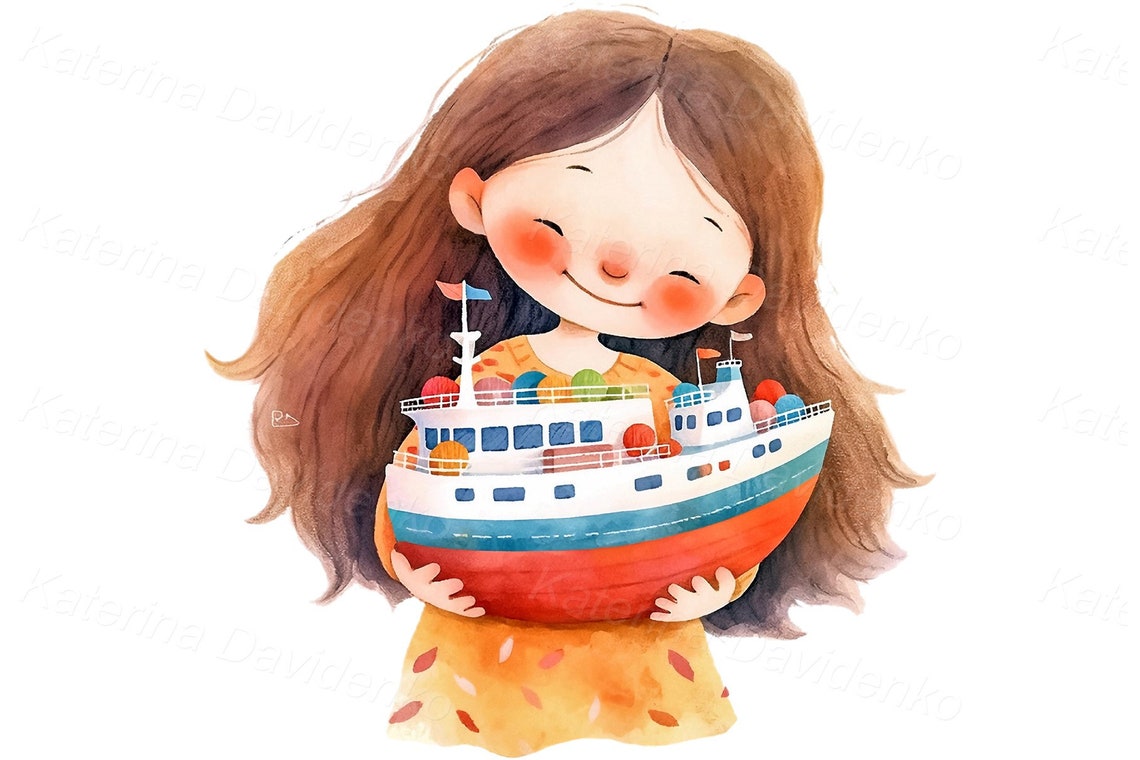 Collection of Cute Little Kids With Different Toys PNG Clipart. Happy ...