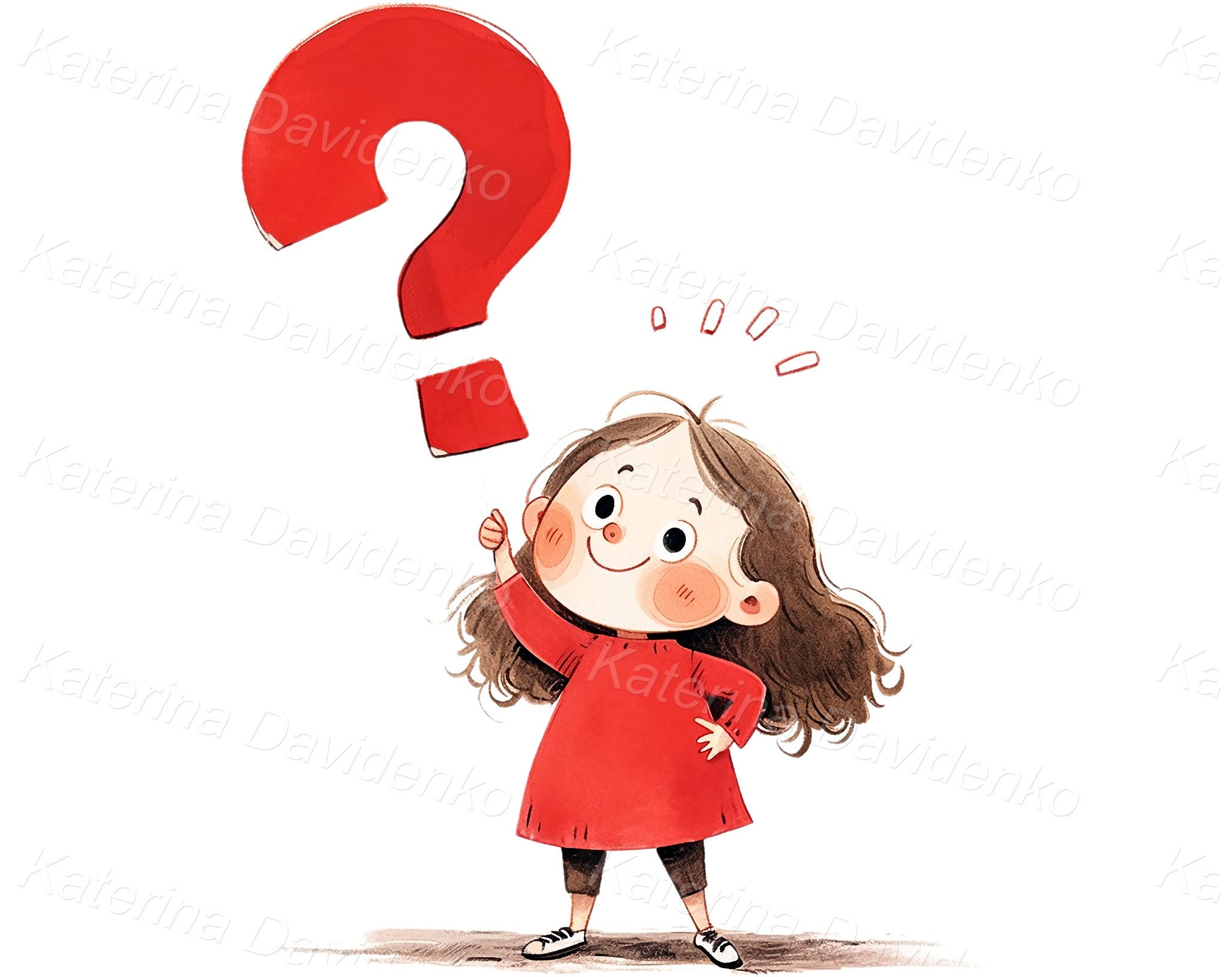 Set Cartoon Clipart Little Kids With Different Symbol Signs and Objects ...