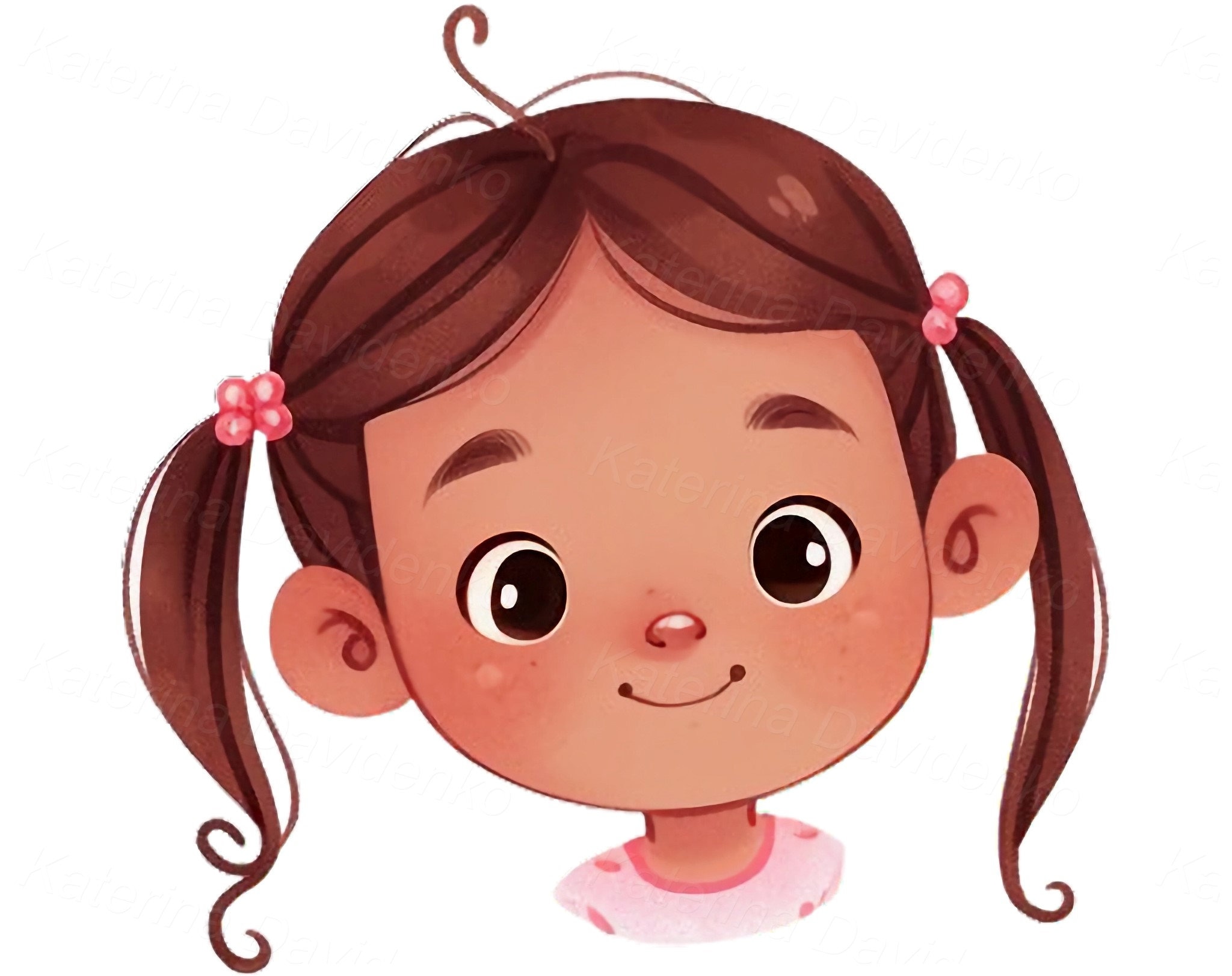 Set of Cartoon Multiethnic Children Faces Png Clipart. Smiling Kids ...