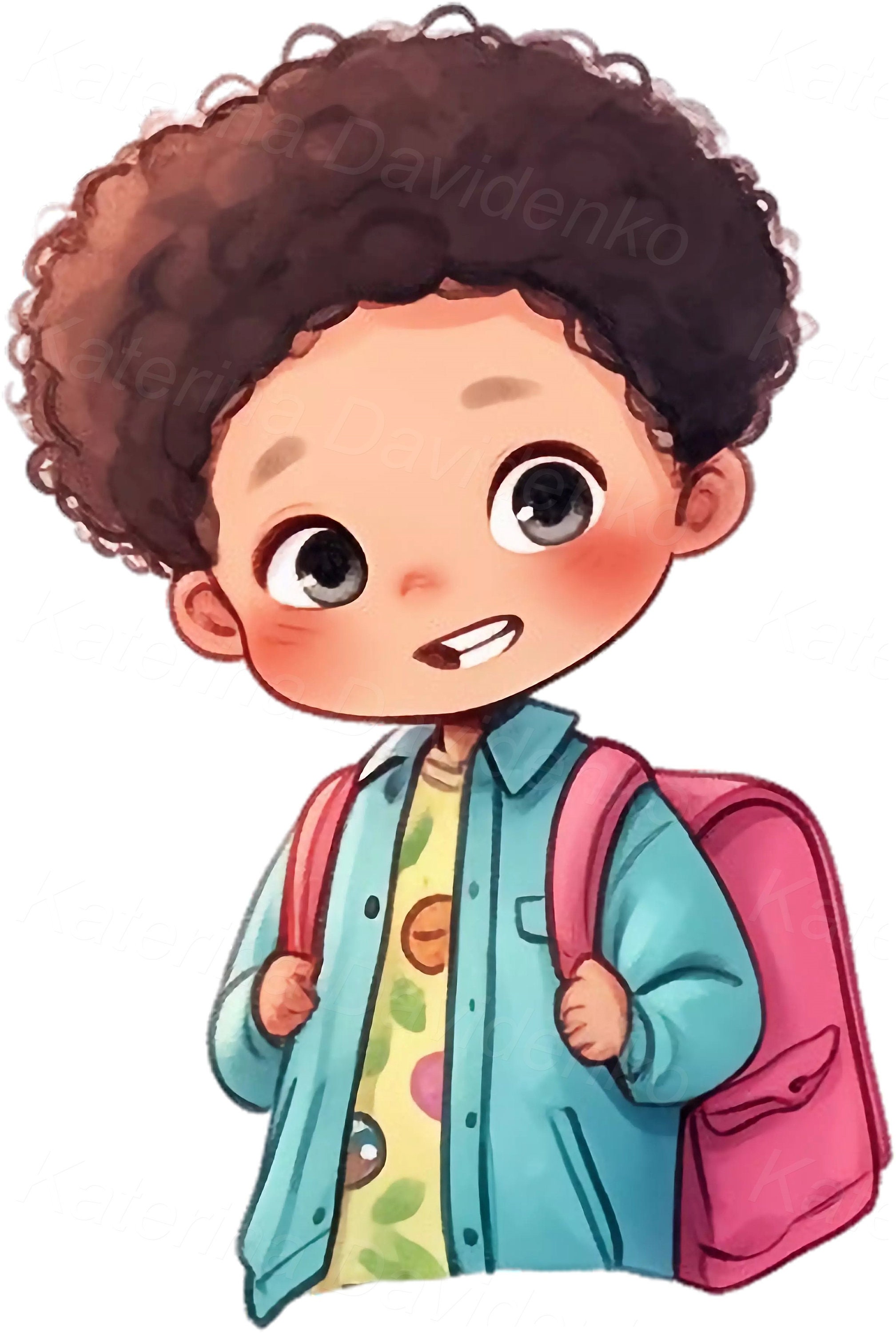 Isolated Cute Cartoon Kids PNG Clipart Set, Children Avatars Web Icons ...