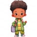 Cute Cartoon Multiethnic School Kids With Backpacks PNG Clipart Set ...